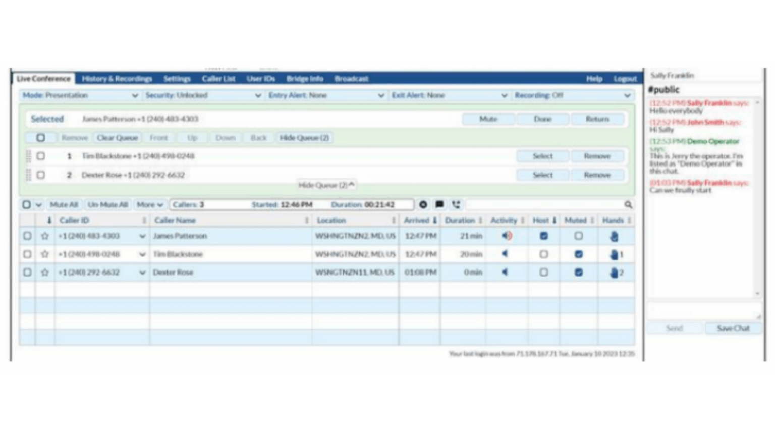Operator Assisted Conferencing Service - Infinite Conferencing